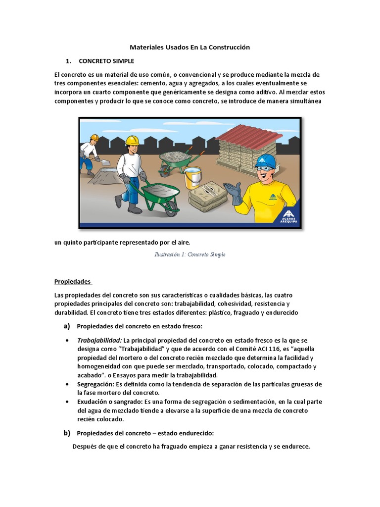 Materiales Usados en La Construcción | PDF | Hormigón | Acero