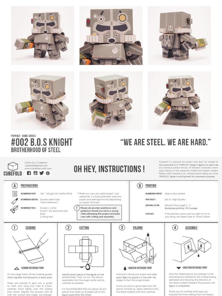 Calvin Lin's Cubefold Papercraft Instructions | PDF | Printer ...