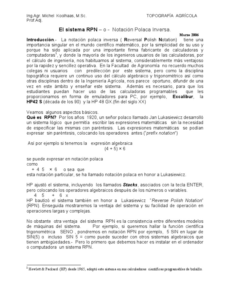 Funcionamiento RPN | PDF