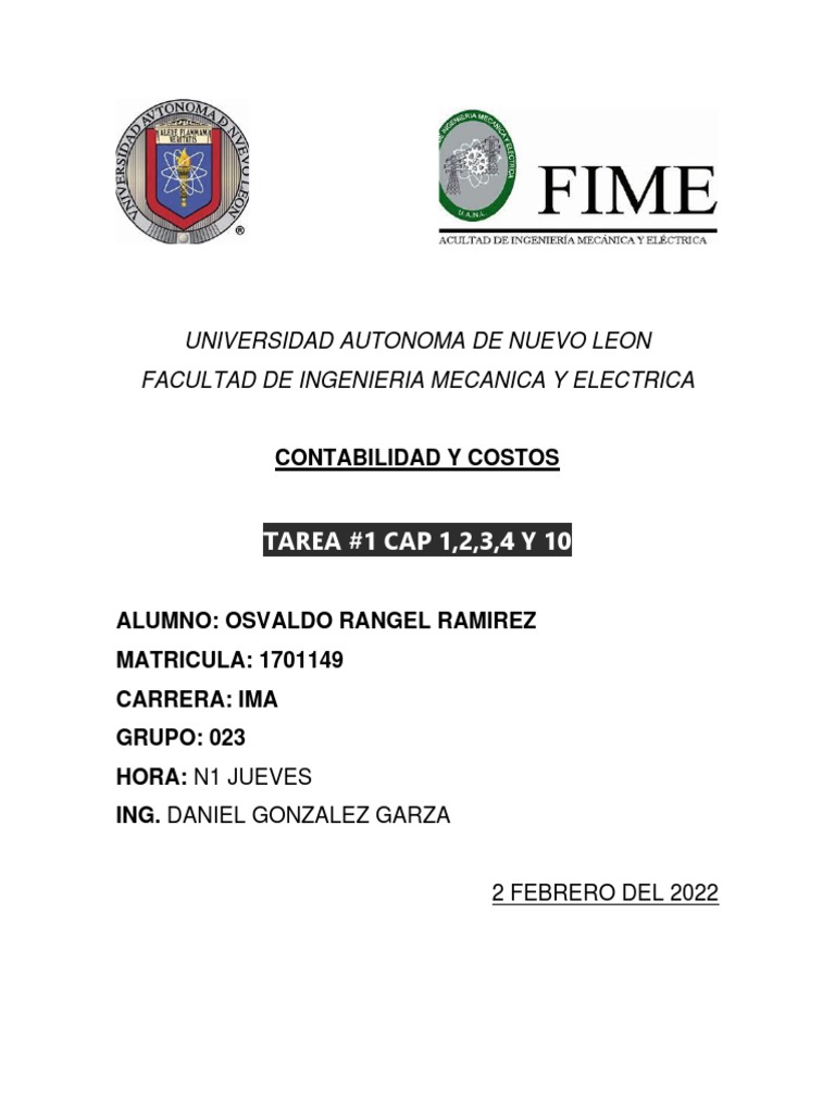Capitulo 1,2,3,4 y 10 Libro Primer Curso de Contabilidad 1701149 | PDF ...