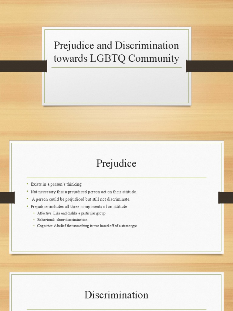 Presentation On Discrimination Towards LGBTQ | PDF | Homosexuality | Lgbt