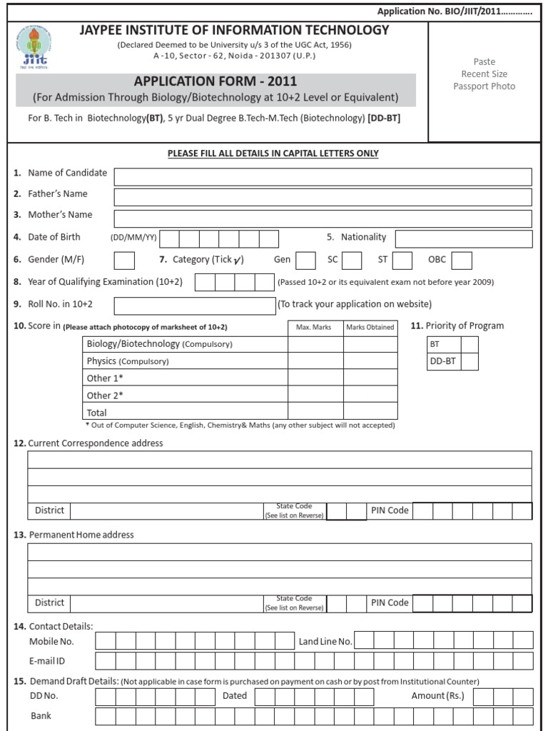 Jaypee Institute of Information Technology: (For Admission Through ...