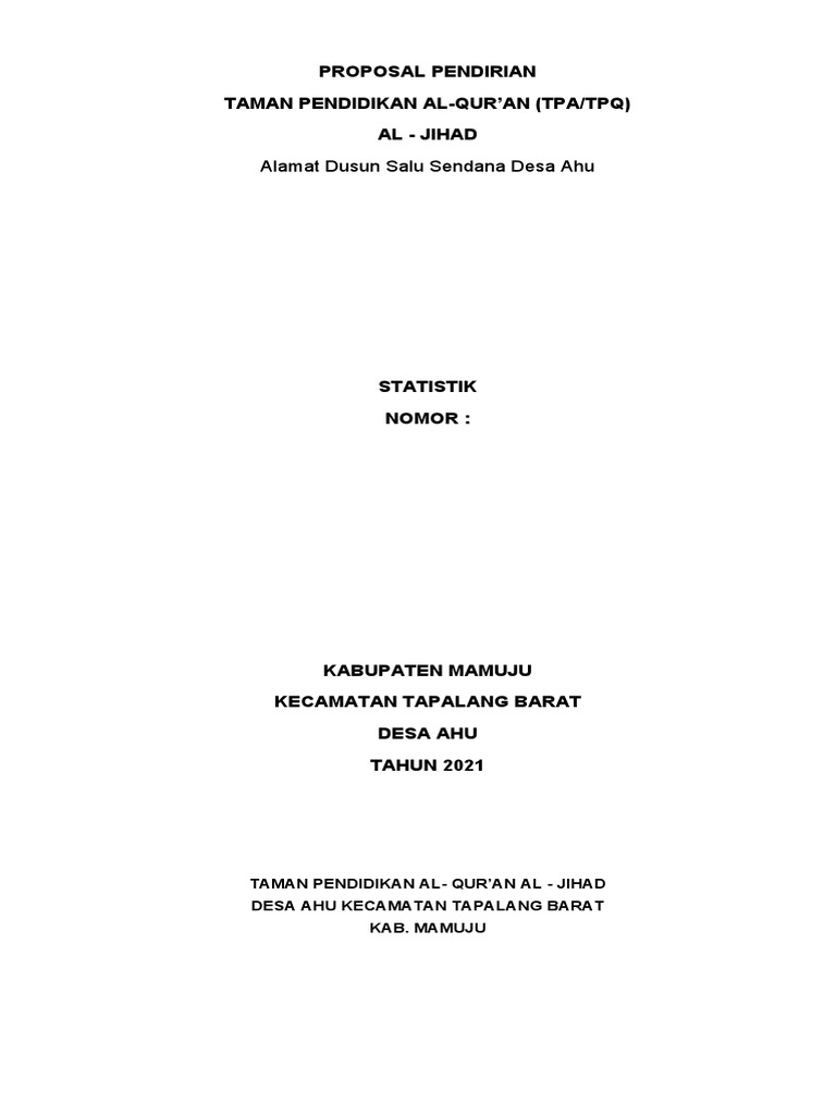 Proposal Pendirian Tpa | PDF