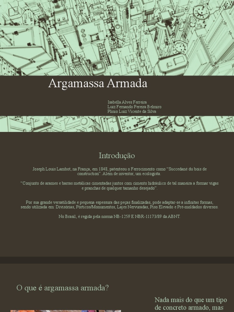 Argamassa Armada.. | PDF | Argamassa (alvenaria) | Concreto
