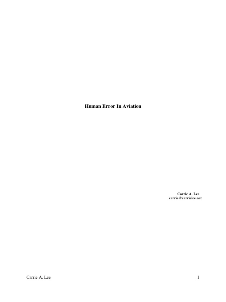 Human Error | PDF | Situation Awareness | Aviation