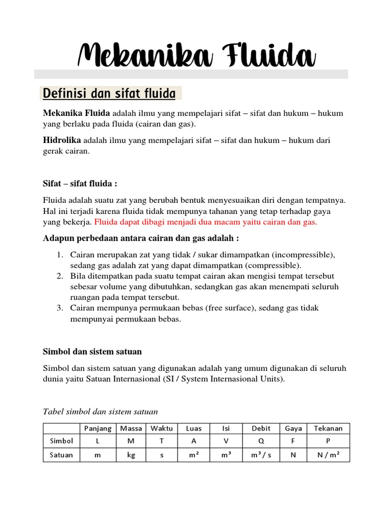 Mekanika Fluida 1 | PDF