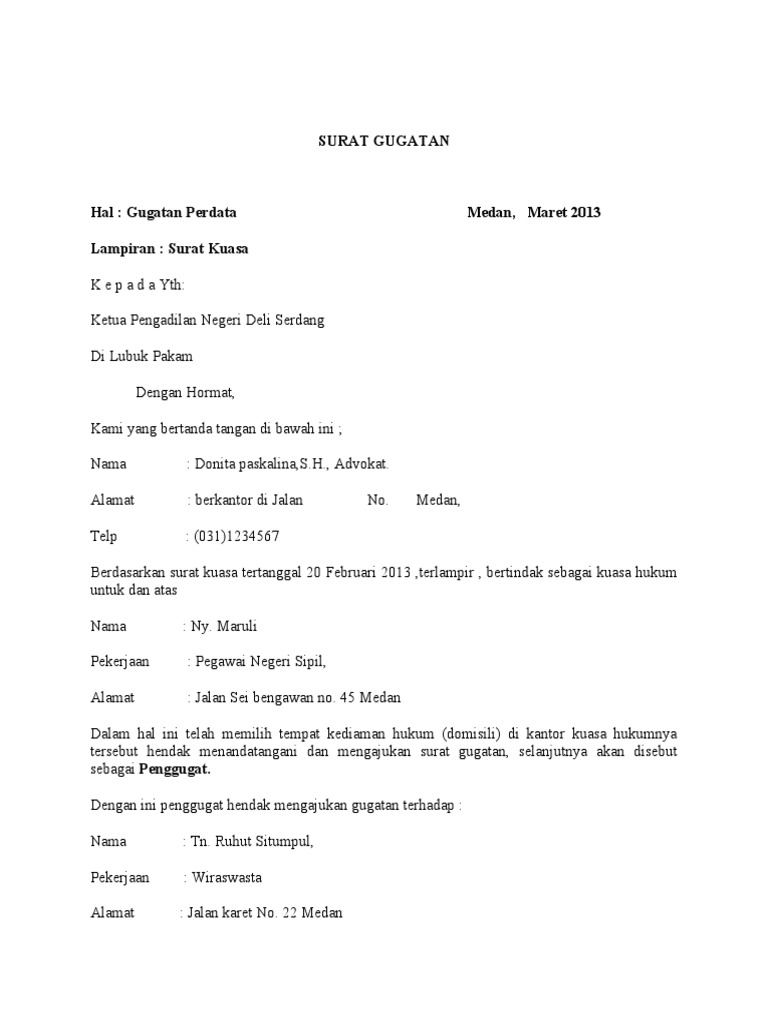 Contoh Replik Dan Duplik Dalam Perkara P | PDF