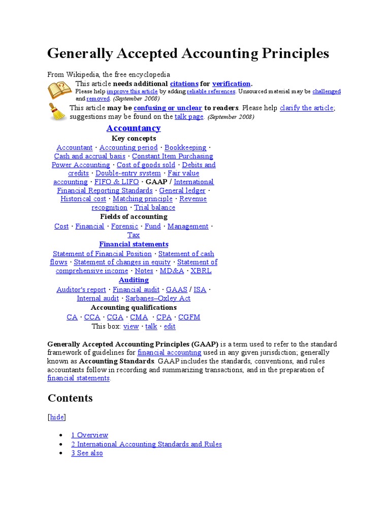 Generally Accepted Accounting Principles | PDF | Accounting | Financial ...
