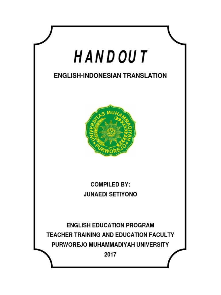 Hand Out English Indonesian Trans | PDF | Translations | Phrase