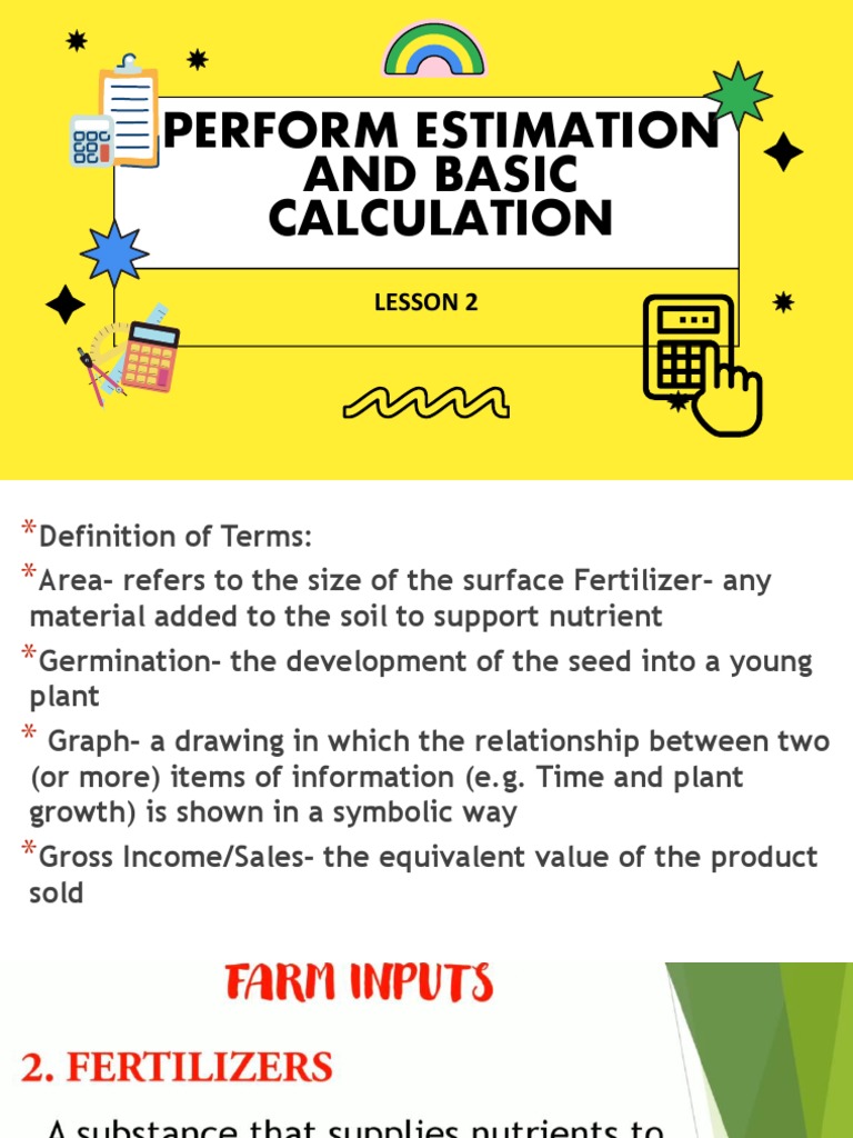 Perform Estimation and Basic Calculation: Lesson 2 | PDF
