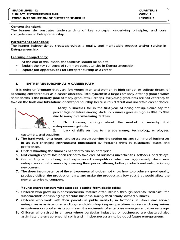 Entrep Q3 Week 1 | PDF | Entrepreneurship | Economies