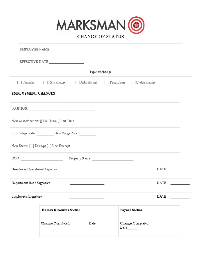 Change of Status | PDF