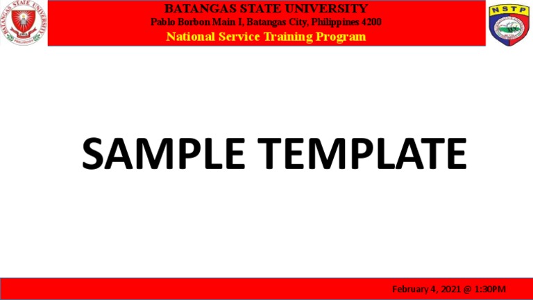 Sample Template: National Service Training Program | PDF