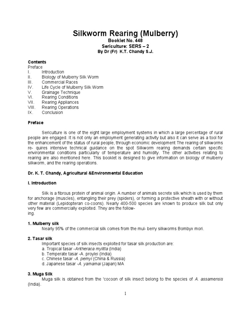 Silkworm Rearing in Sericulture | PDF | Silk | Pupa