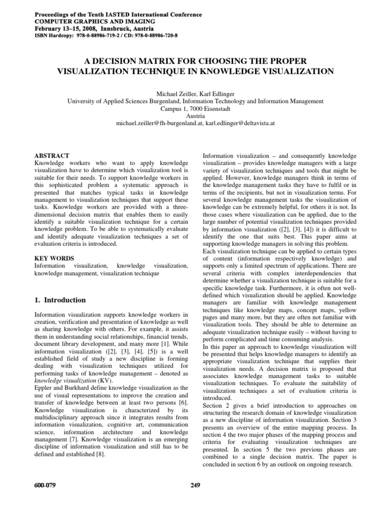 A Decision Matrix For Choosing The Proper Visualization Technique in ...