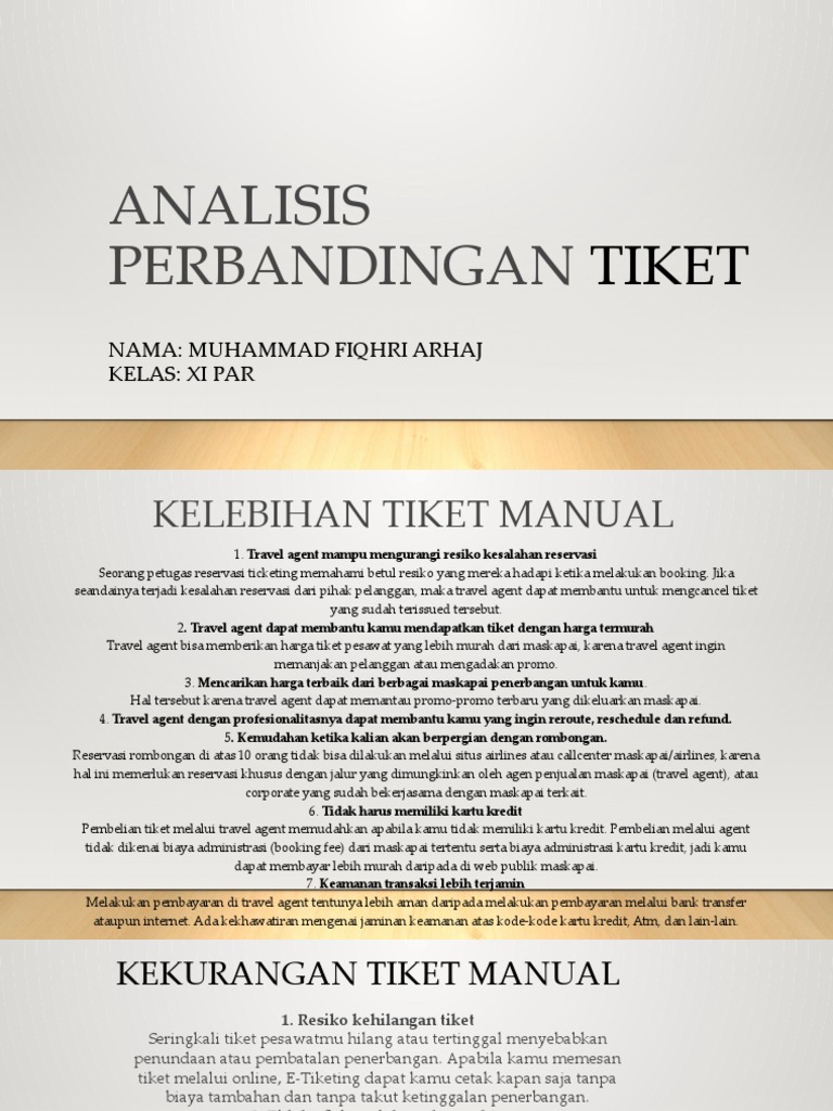 Analisis Perbandingan Tiket | PDF | Bisnis