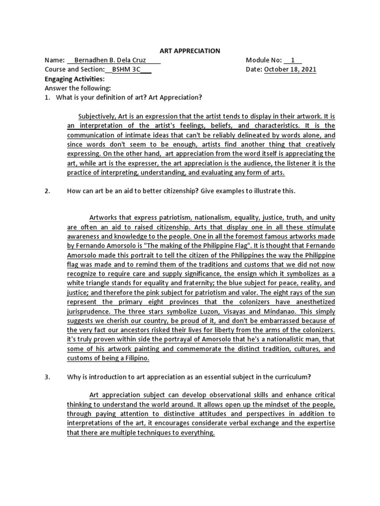 Art Appreciation | PDF | Experience | Aesthetics