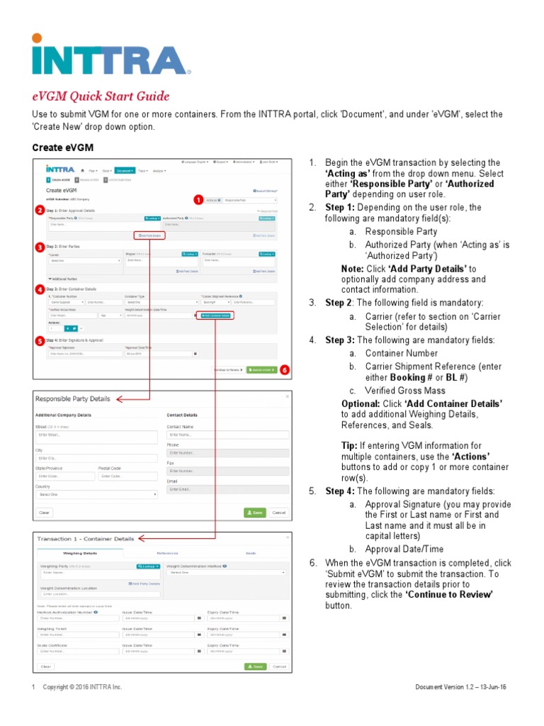 INTTRA - Evgm Quick Start Guide | PDF | Electronic Data Interchange | System Software