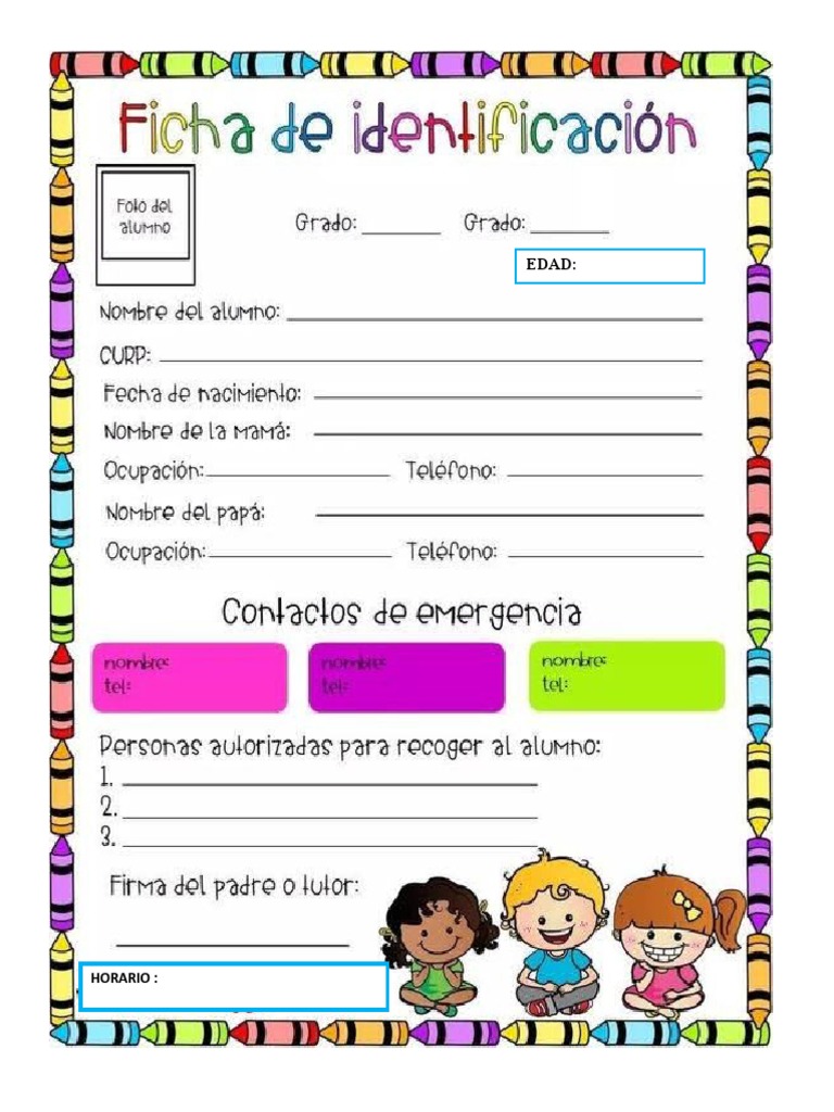 Ficha de Identificación Del Alumno | PDF