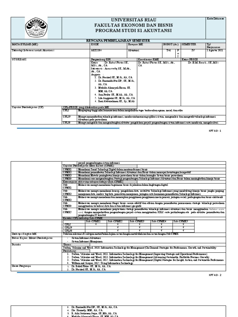 RPS TIA Genap 2021 2022 | PDF