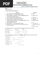 Summative Test Linear Inequalities in Two Variables | PDF
