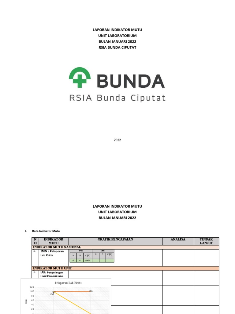 Laporan Indikator Mutu Laboratorium | PDF