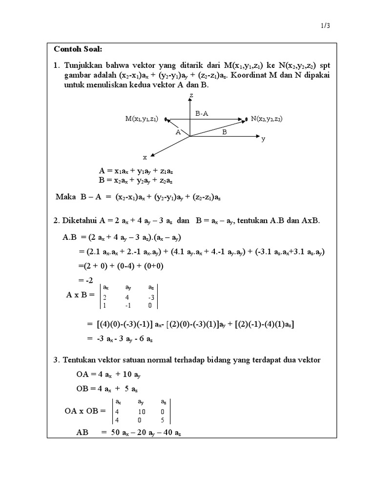 Contoh Soal Vektor 1 | PDF