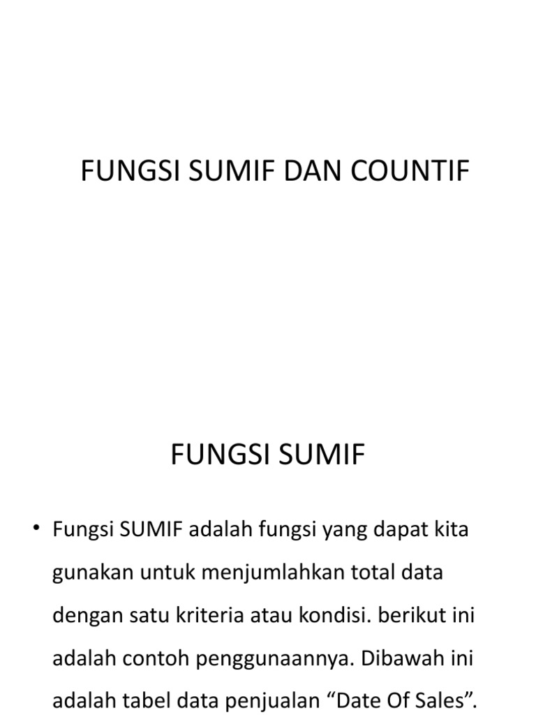 Fungsi Sumif Dan Countif-1 | PDF | Metode & Bahan Ajar