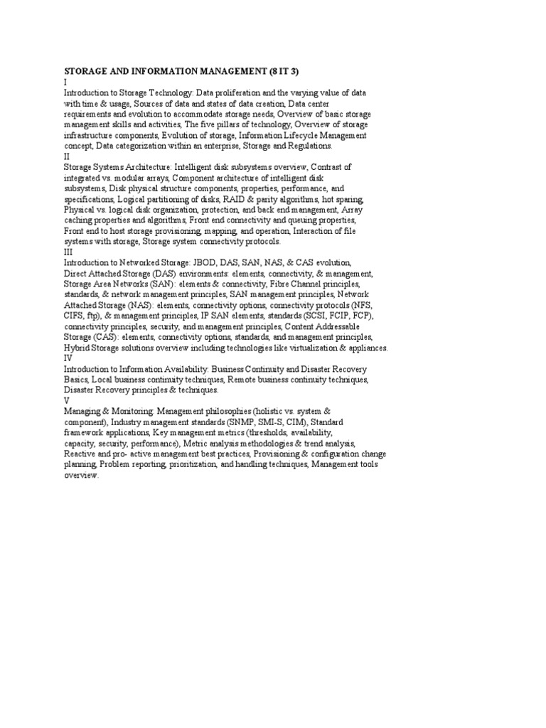 Storage and Information Management (8 It 3) | PDF | Computer Data ...