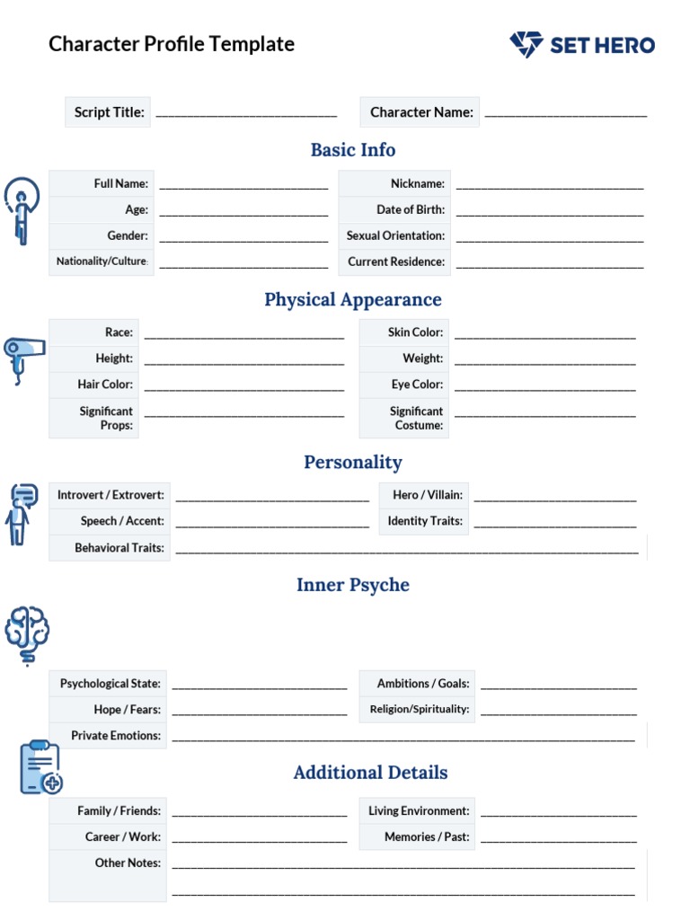 Character Profile Template | PDF