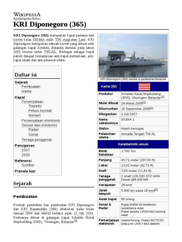 KRI Diponegoro | PDF