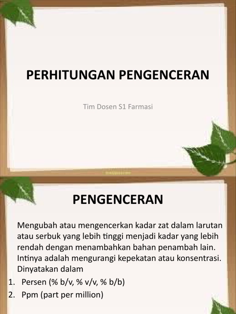 P - 5 (Perhitungan Pengenceran) | PDF