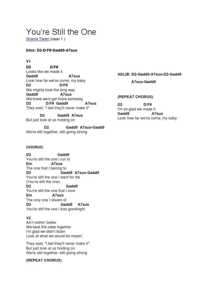 Youre Still The One | PDF