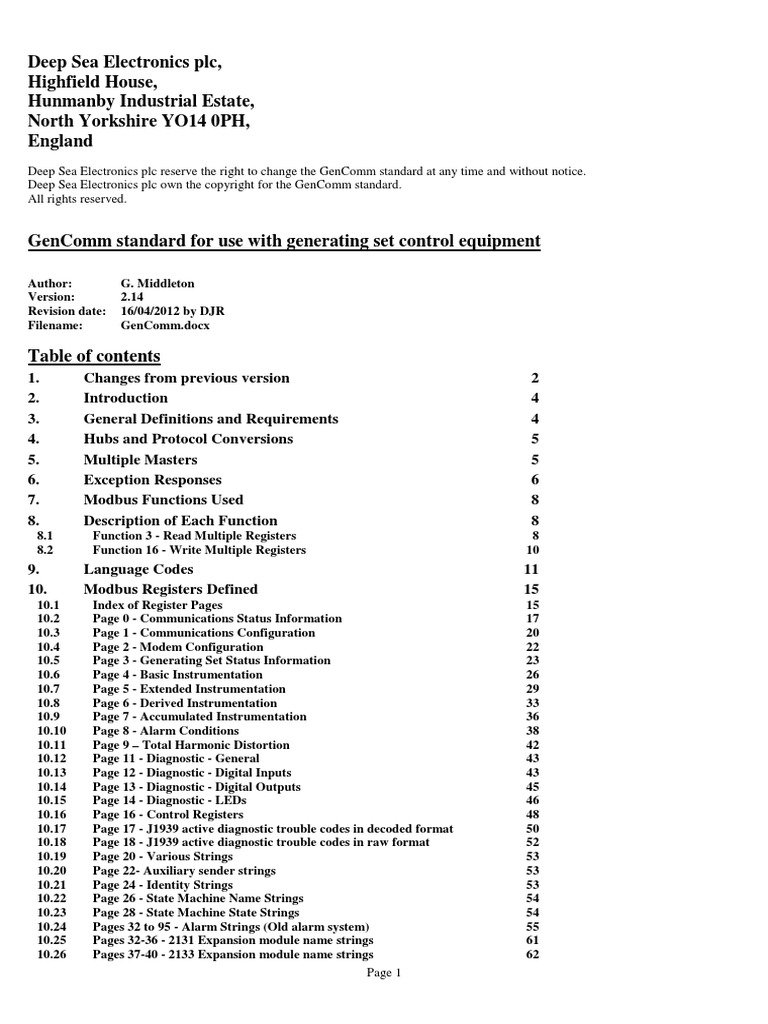 Mapa Modbus PLC DSE | PDF | Bit | String (Computer Science)