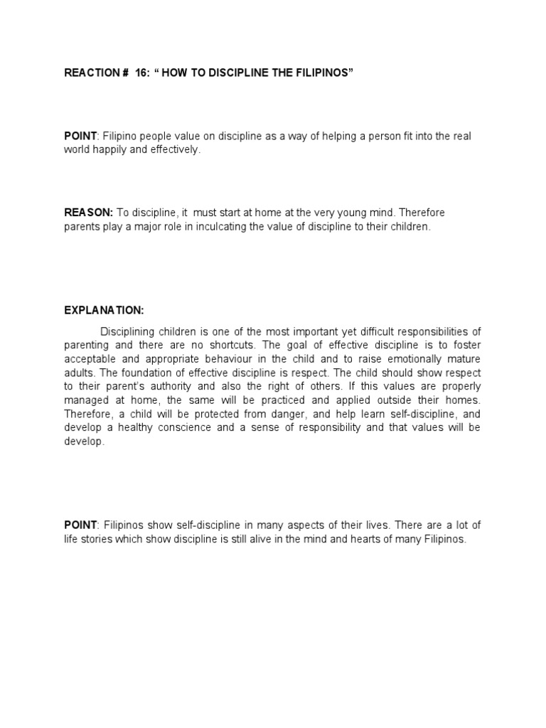 How To Discipline The Filipinos | PDF