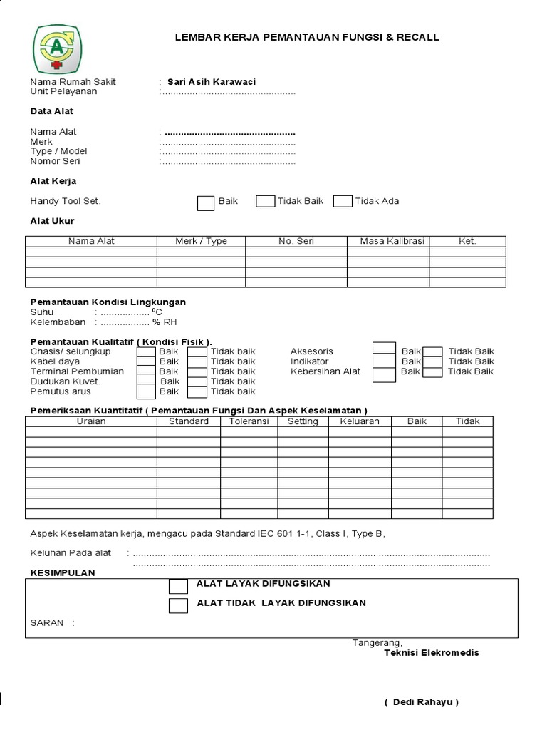 Formulir Recall | PDF