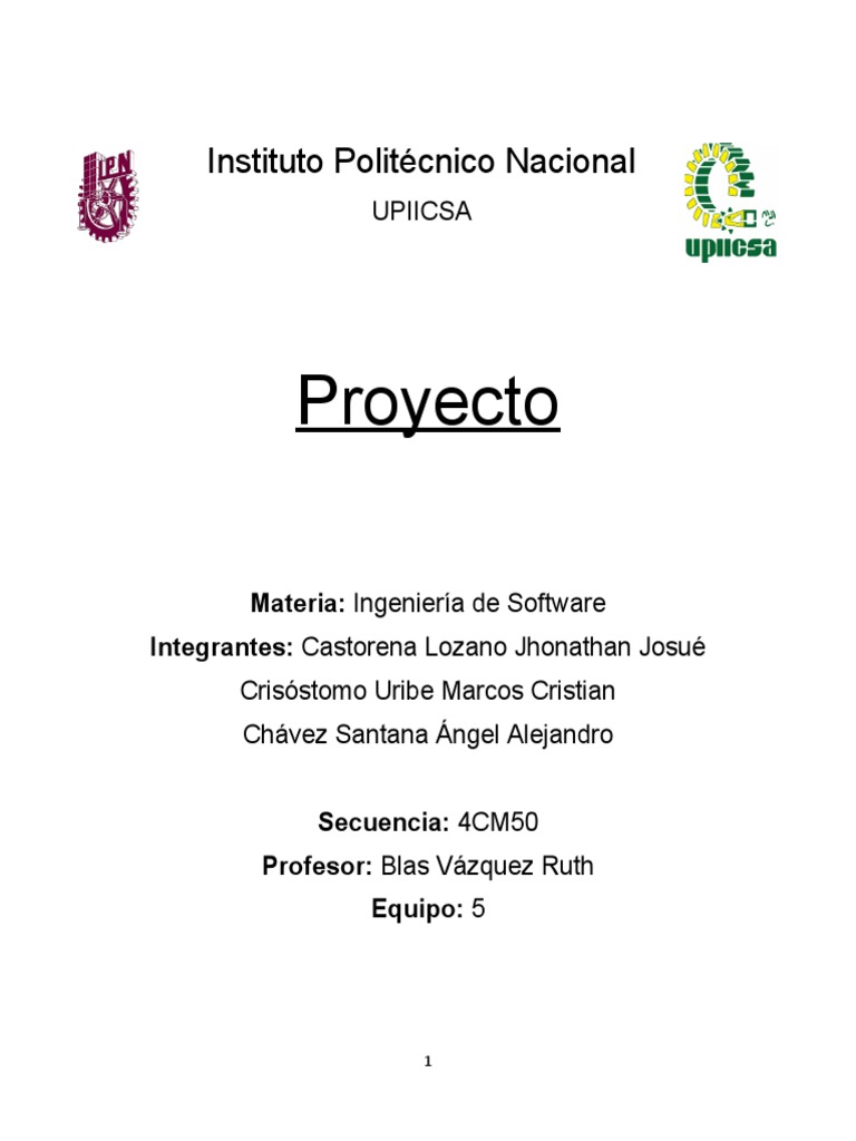 Ingeniería De Software Para Proyecto Pdf Software Ingeniería De 4707