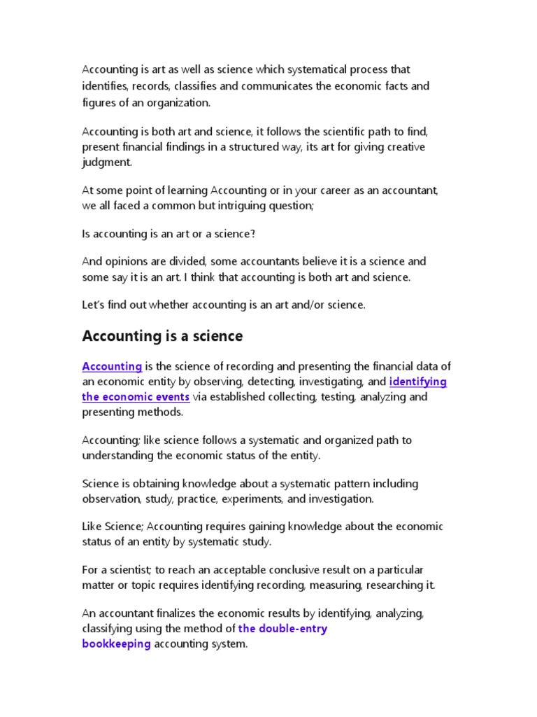 Accounting Science or Art | PDF | Accounting | Science