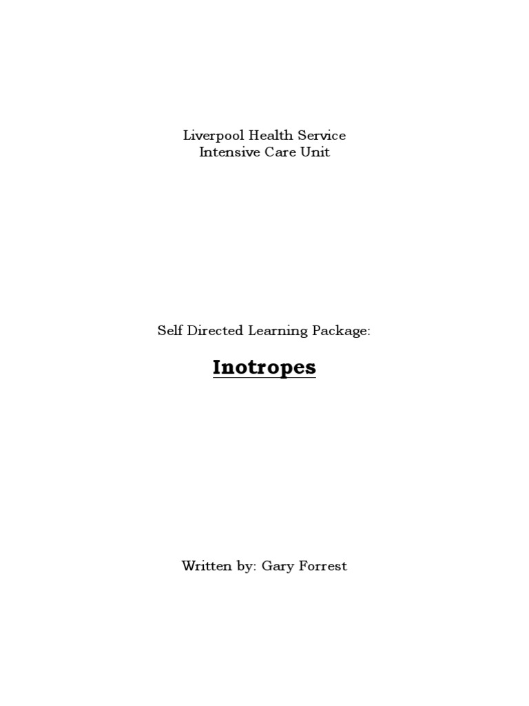 Inotropes: A Nurse's Learning Guide | PDF | Heart | Hemodynamics