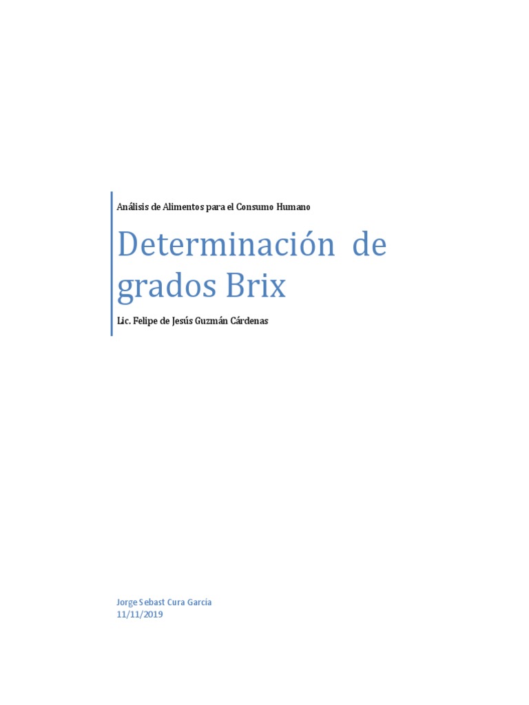 Det. Grados Brix | PDF | Ciencias fisicas | Química