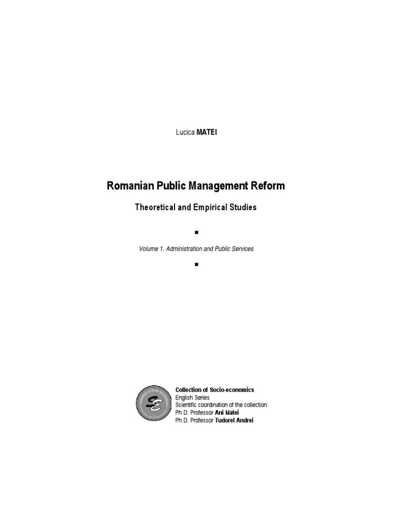 Romanian Public Management Reform - Volume 1 | PDF | Local Government | Romania