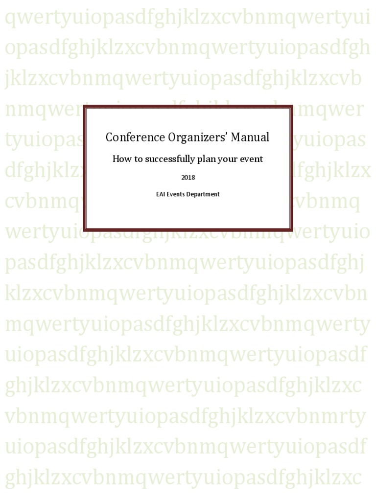 Conference Organizers' Manual: How To Successfully Plan Your Event ...