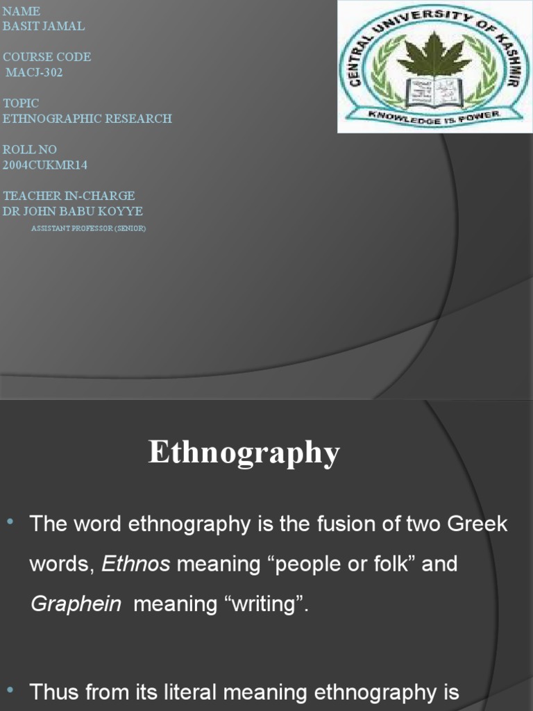 Understanding Ethnographic Research Methods | PDF | Ethnography ...