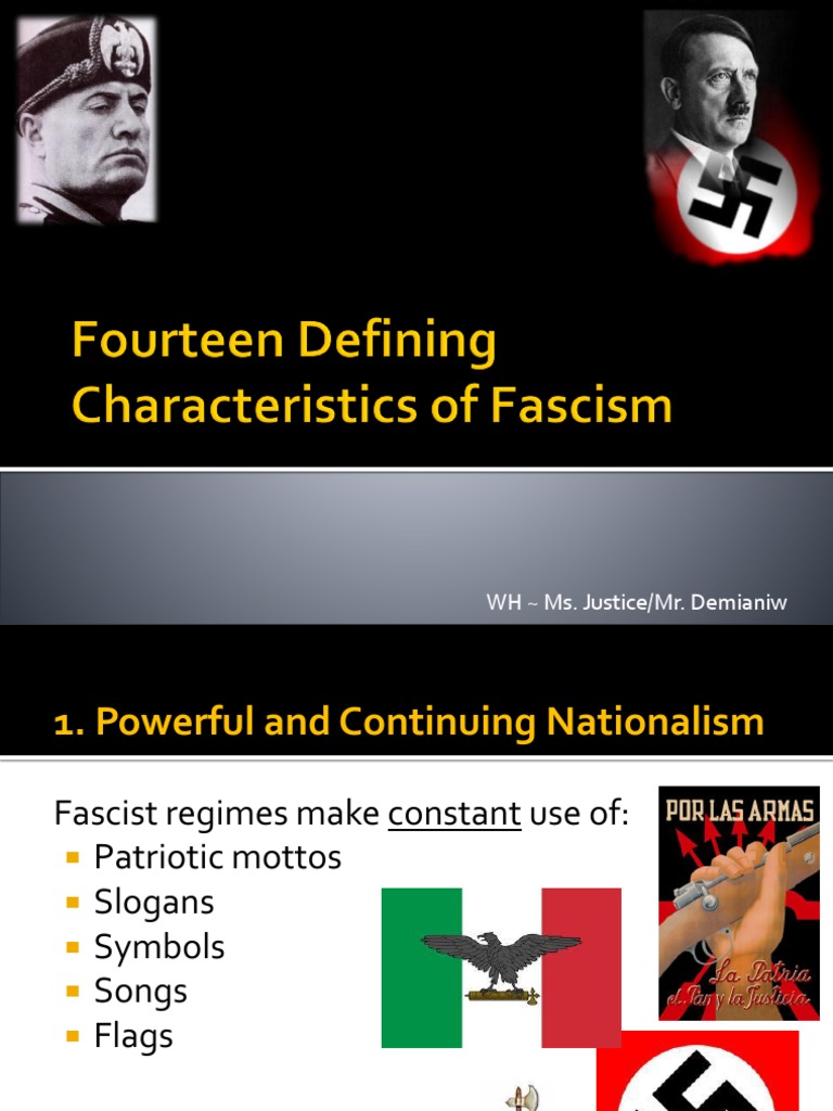 Fourteen Defining Characteristics of Fascism Slides | PDF | Nazi ...