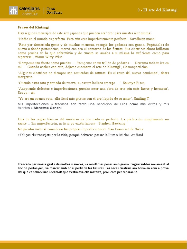 Frases Del Kintsugi | PDF