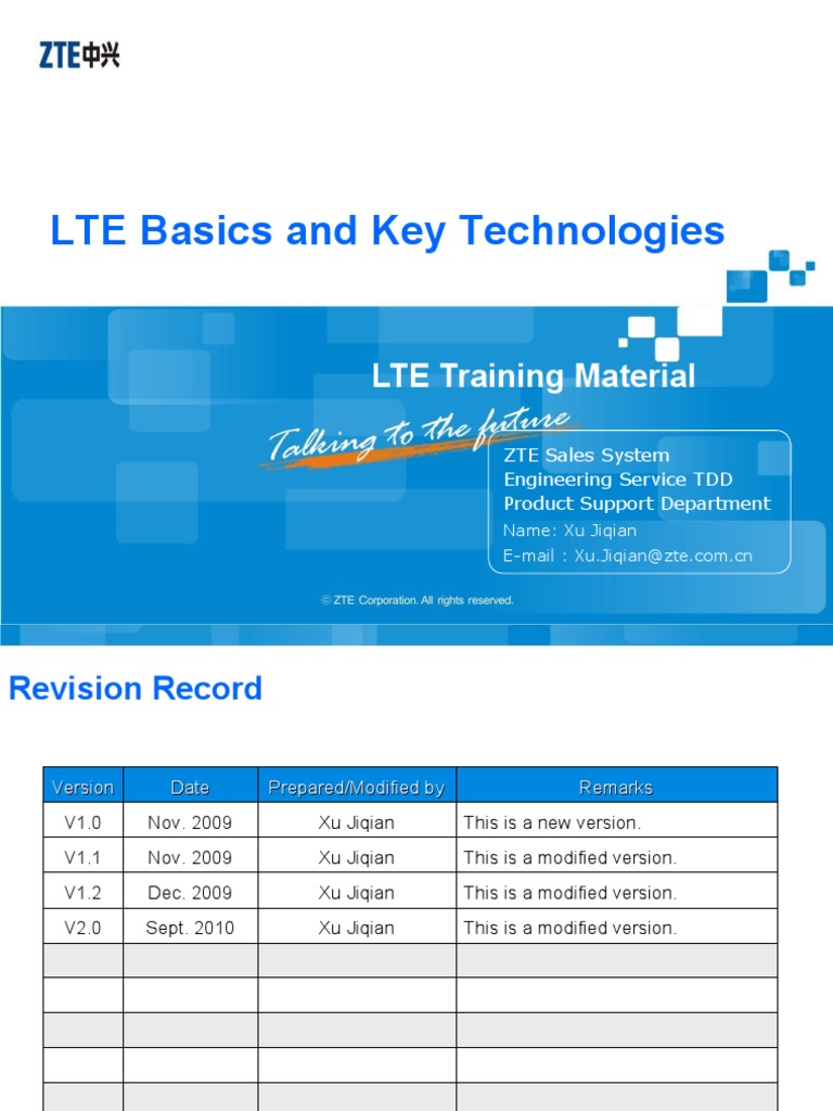 LTE Basics and Key Technologies V2.0 - 2 | PDF | 3 G | Lte (Telecommunication)