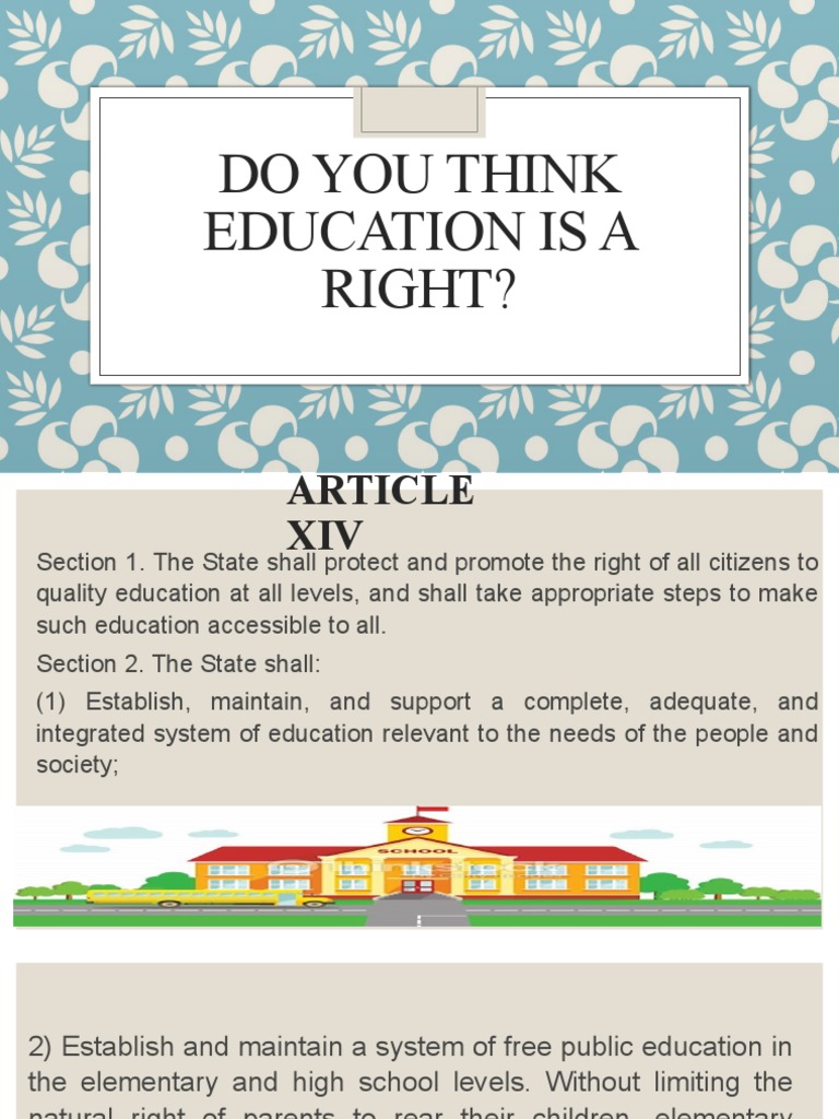Do You Think Education Is A Right? | PDF | Wellness
