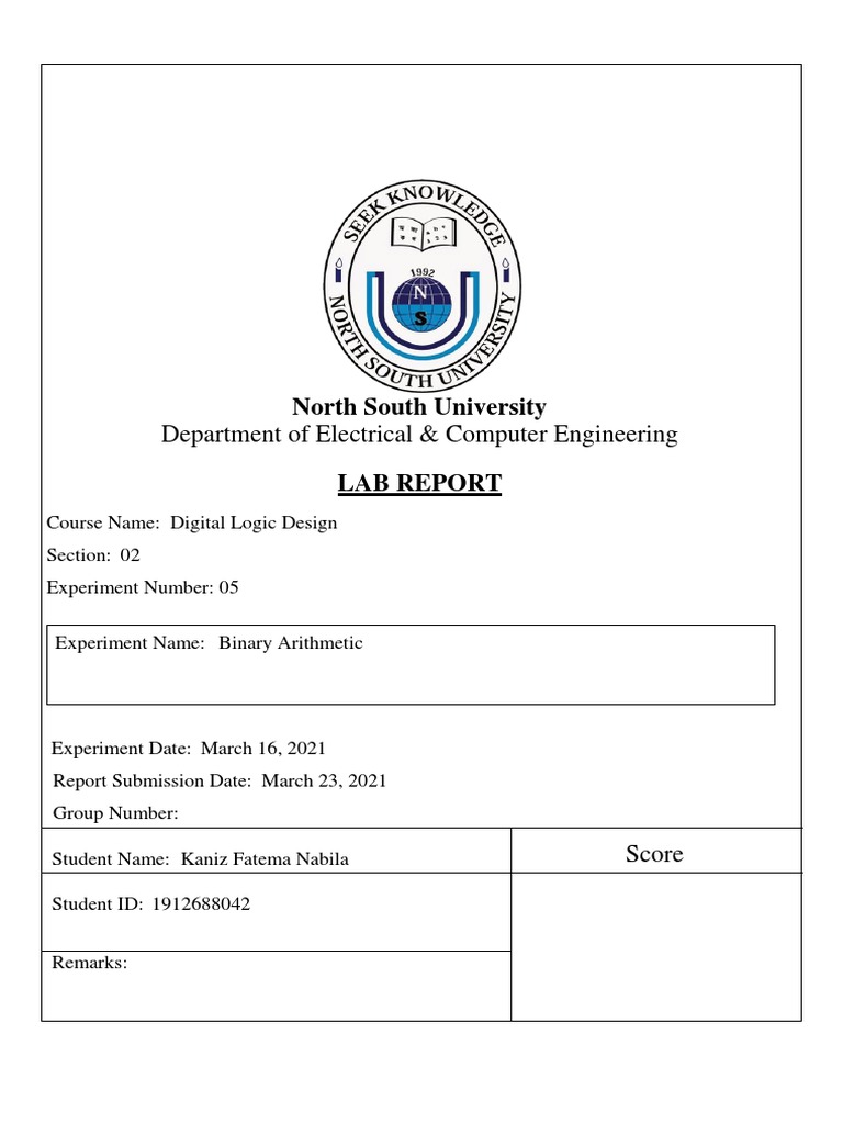 Sample Lab Report | PDF | Electronic Circuits | Arithmetic