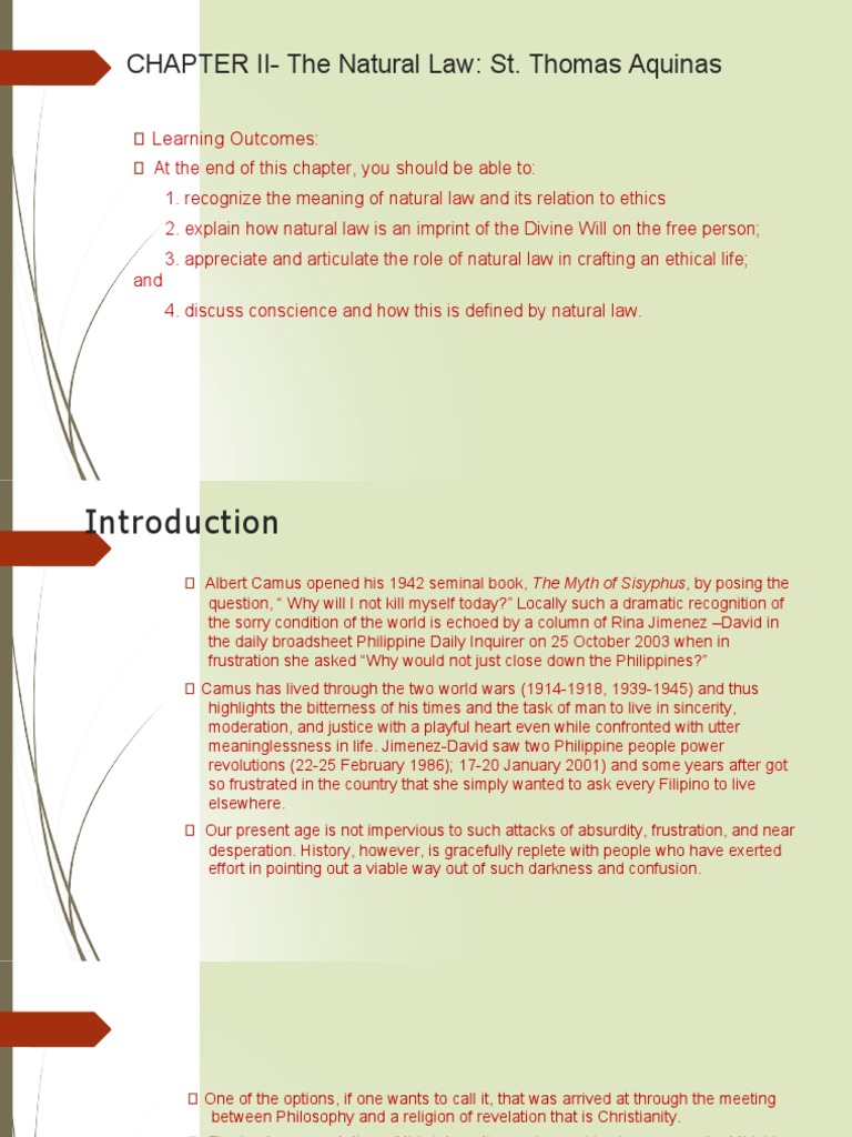 Chapter II - Thomas Aquinas | PDF | Natural Law | Conscience