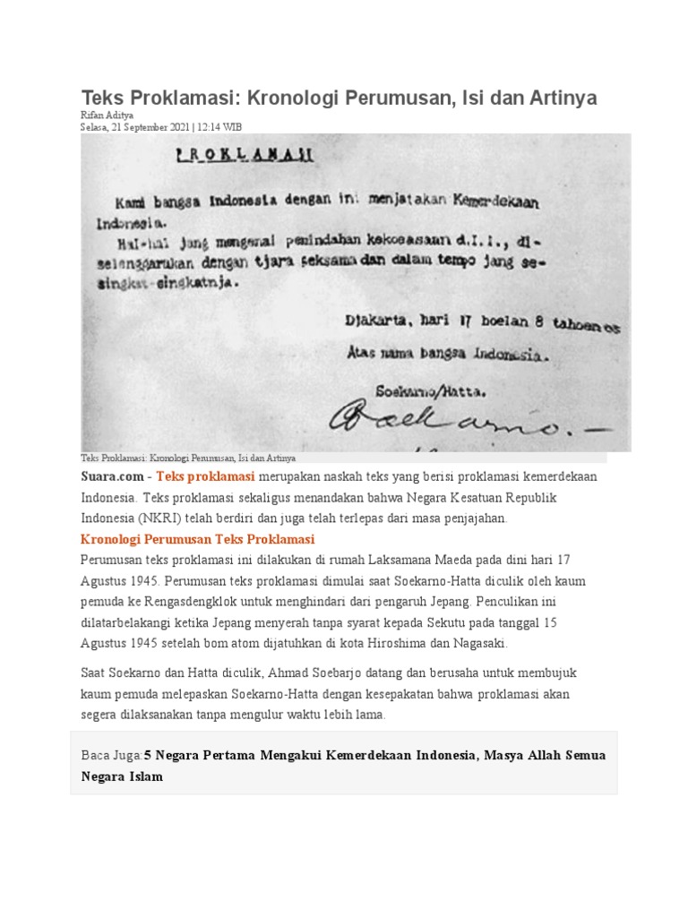 Teks Proklamasi | PDF
